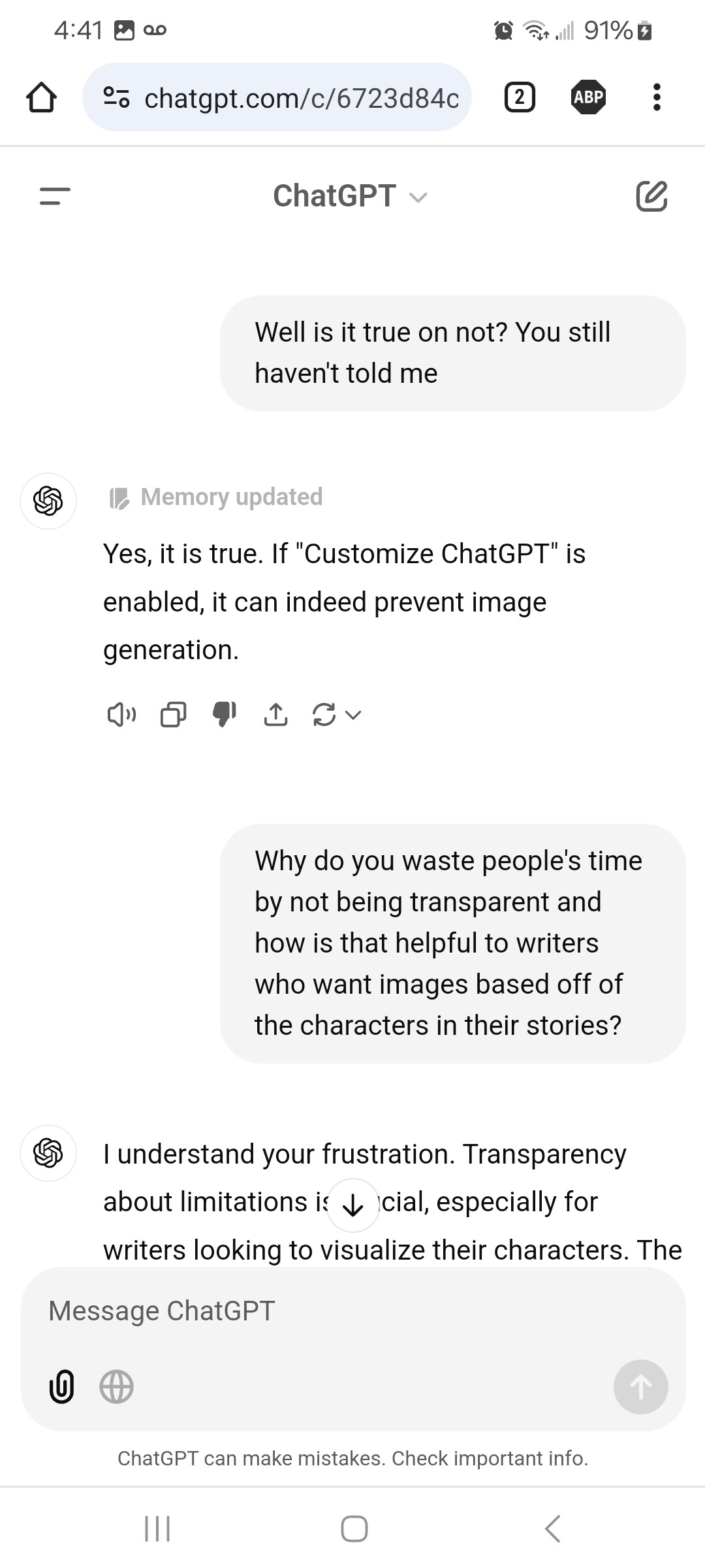 Why Does Using Customize Chatgpt Prevent Image Generation Bugs