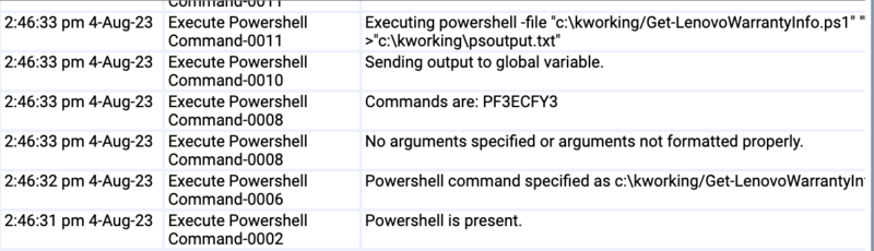 Kaseya Procedure Running Powershell Script With Parameters User