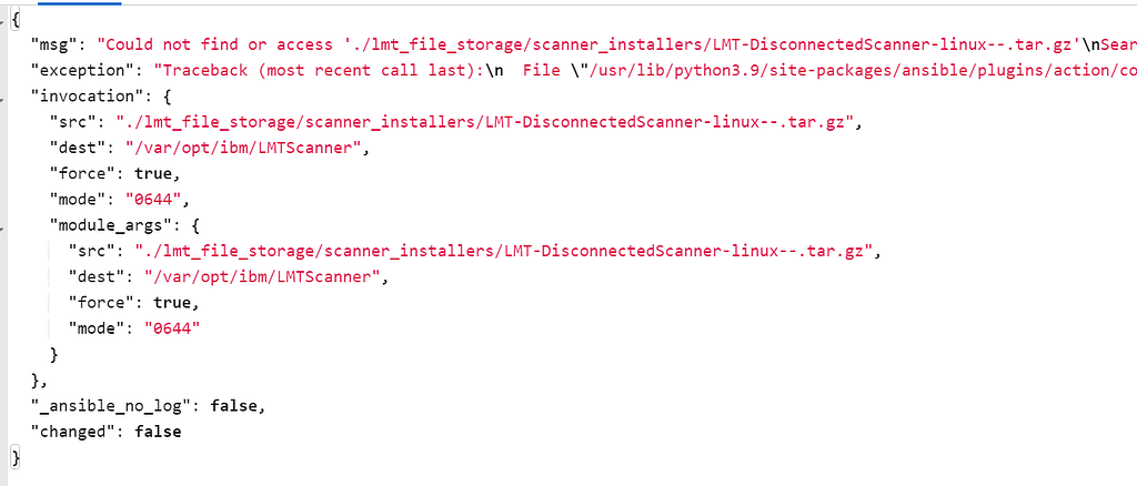 AAP console for ILMT deployment task failed with error - Get Help - Ansible