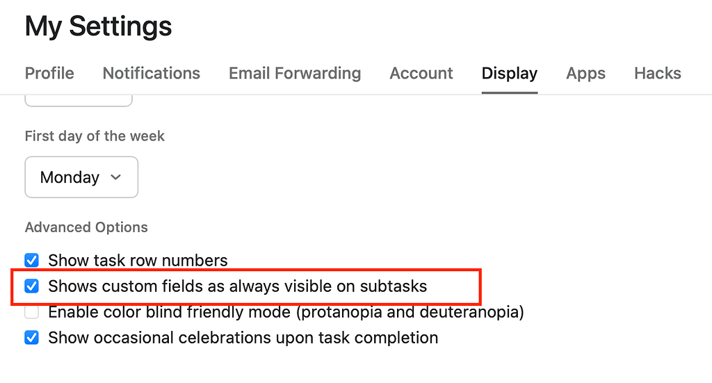 Display option for Inherited Fields - Product Feedback - Asana Forum