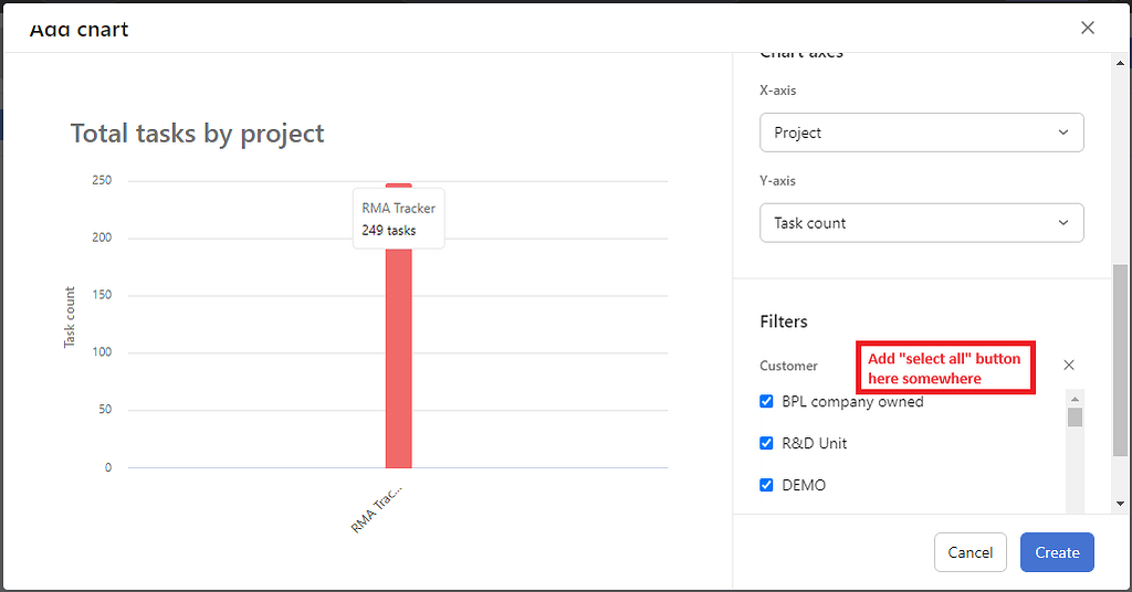 Reporting Dashboards - select all option - Product Feedback - Asana Forum Reporting Dashboards - select all option - Product Feedback - Asana Forum
