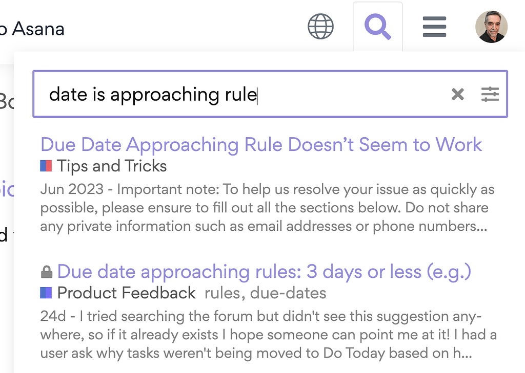 Finding Answers with Search in the Asana Forum - Forum Leader tips ...