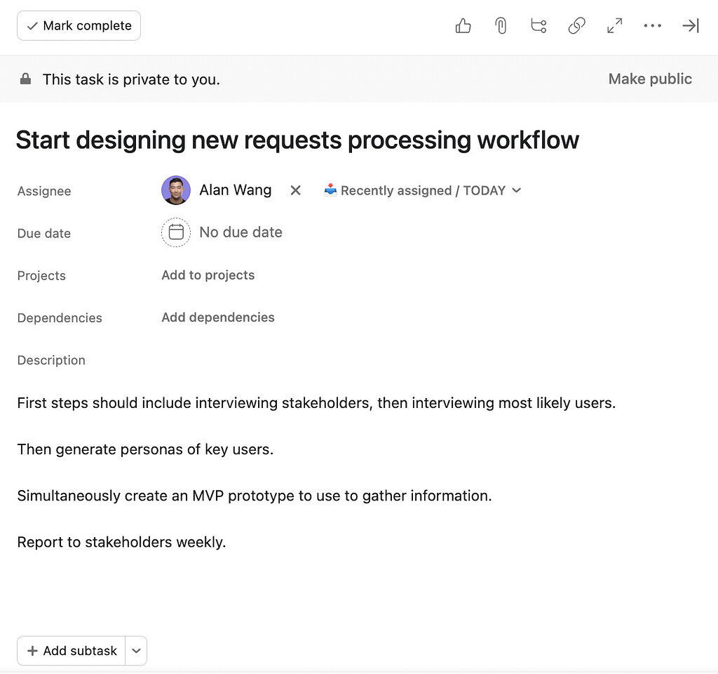 Create subtasks automatically with Asana Intelligence - Forum Leader tips - Asana Forum
