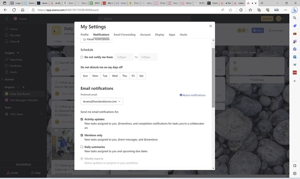 Not receiving email notifications to outlook email - Asana In Practice ...