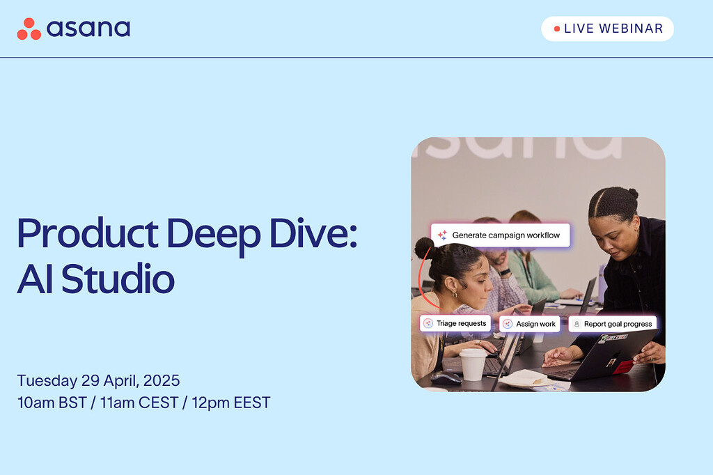 📣 Webinar Alert | Product Deep Dive: AI Studio, back by popular demand! Now available for ...