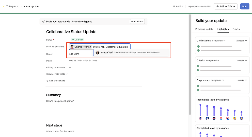 Collaborative Status Updates for Projects, Portfolios, and Goals ...