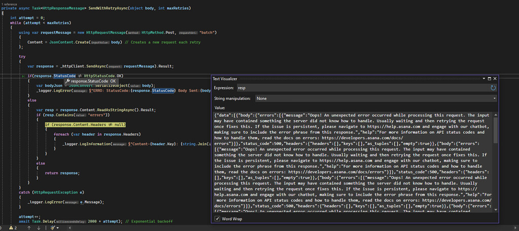 Erros in batch request - Developers & API - Asana Forum