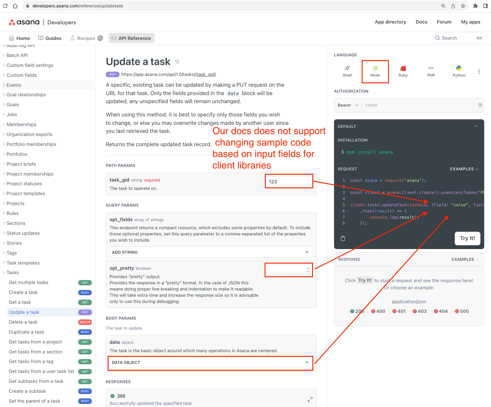 Having Difficulty With Asana Api And Updating Custom Field Values In Node Developers And Api 7411