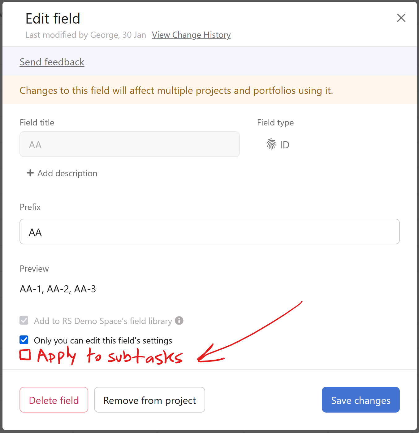 Custom ID field - do NOT apply ID number to subtasks (or allow option not to) - Product Feedback ...