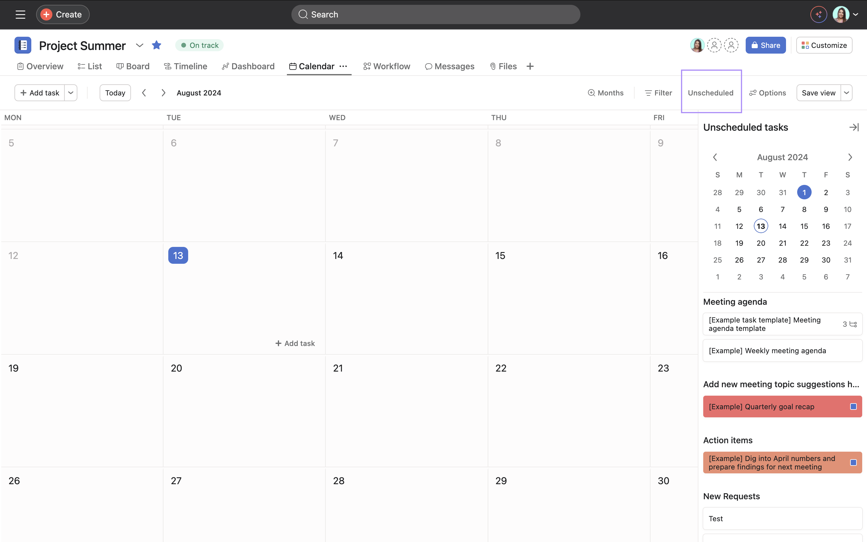 Calendar View - Drag and drop unscheduled tasks - Features Launched ...