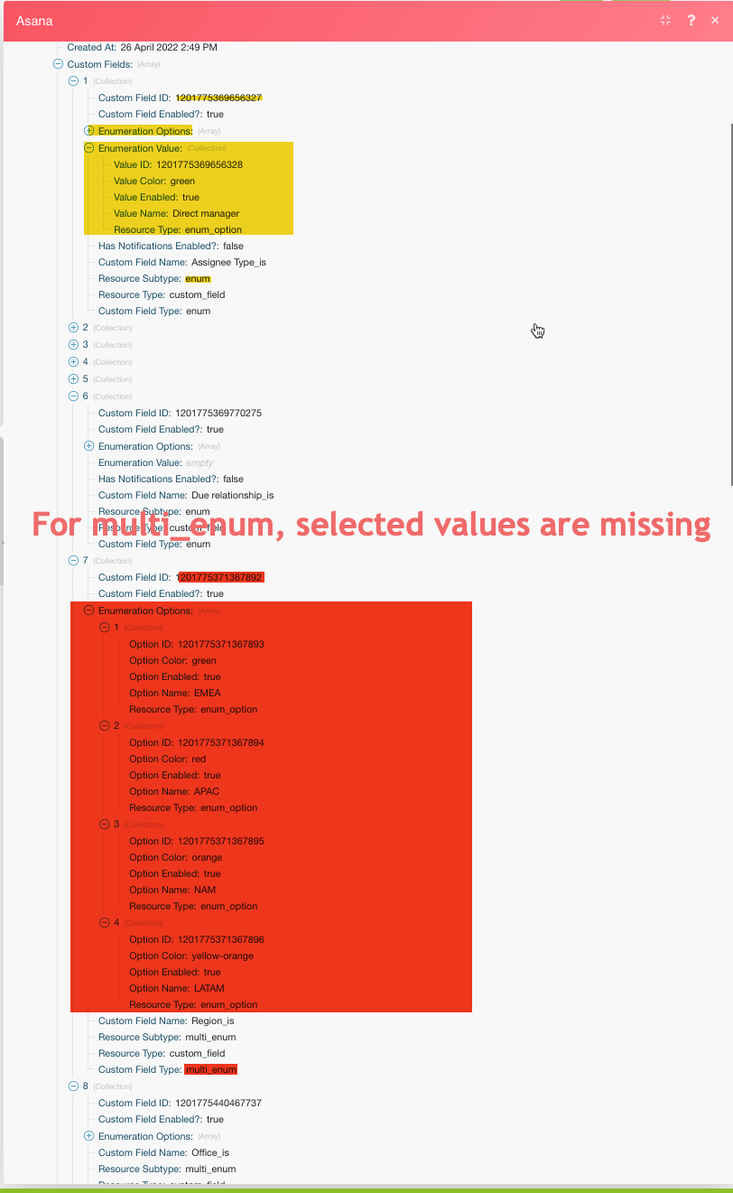Multienum Fields Are Missing Their Selected Values Inside Task Objects Developers And Api 7774