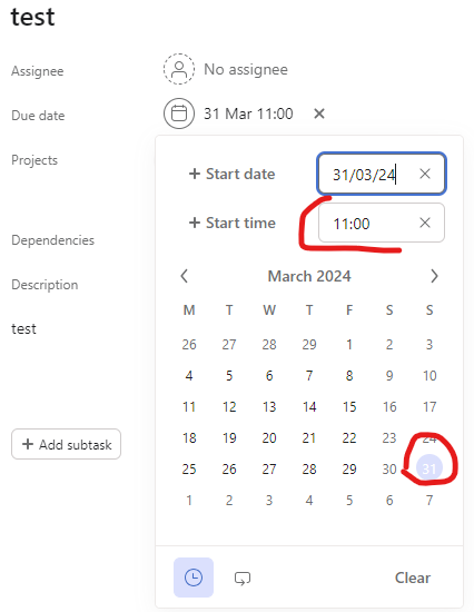 Asana not allowing times input for certain tasks - Closed - Asana Forum