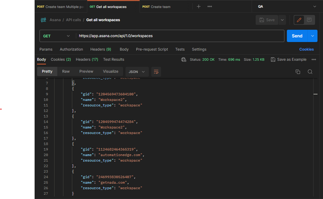 Trying To Create Team On Asana Using Api But Getting Error Developers And Api Asana Forum