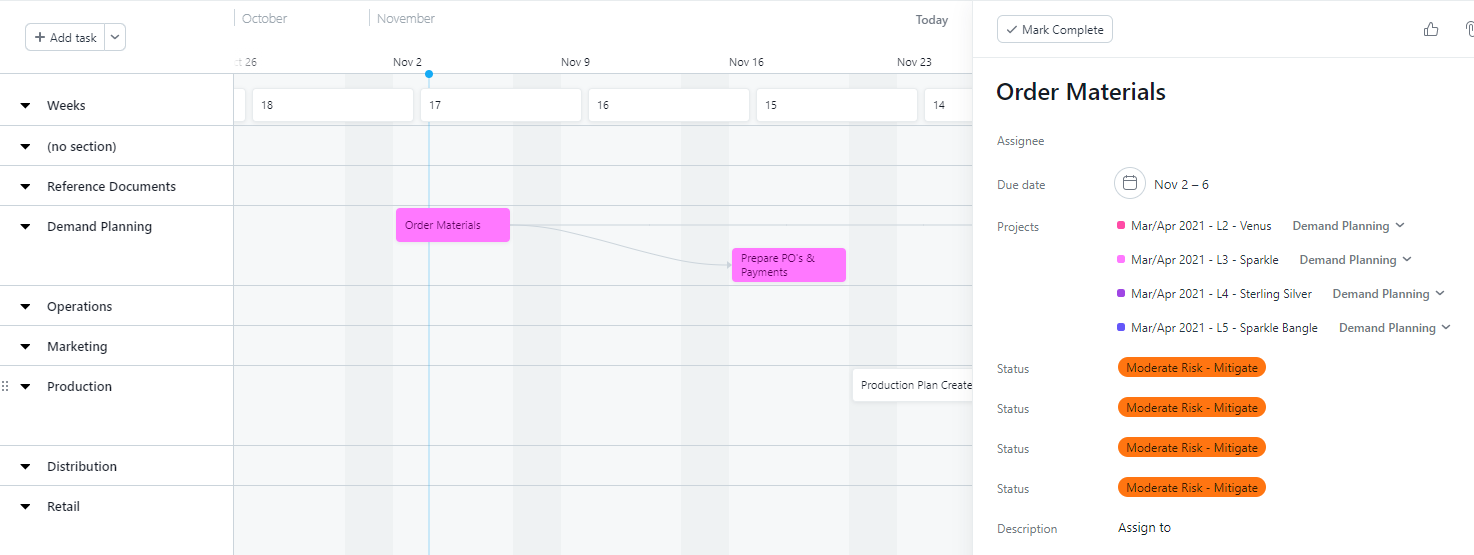 Set Status field Colour in Timeline - Ask the Community - Asana Forum