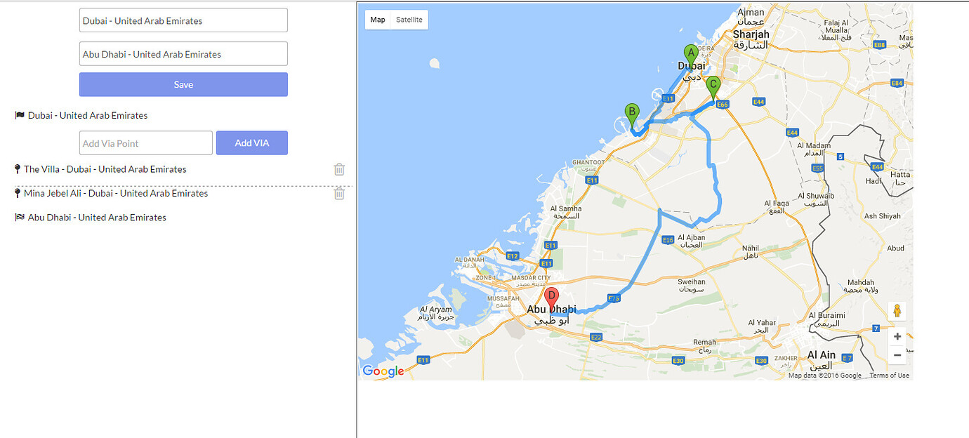 Google Map Directions Multi stop (waypoints) example - Tips - Bubble Forum