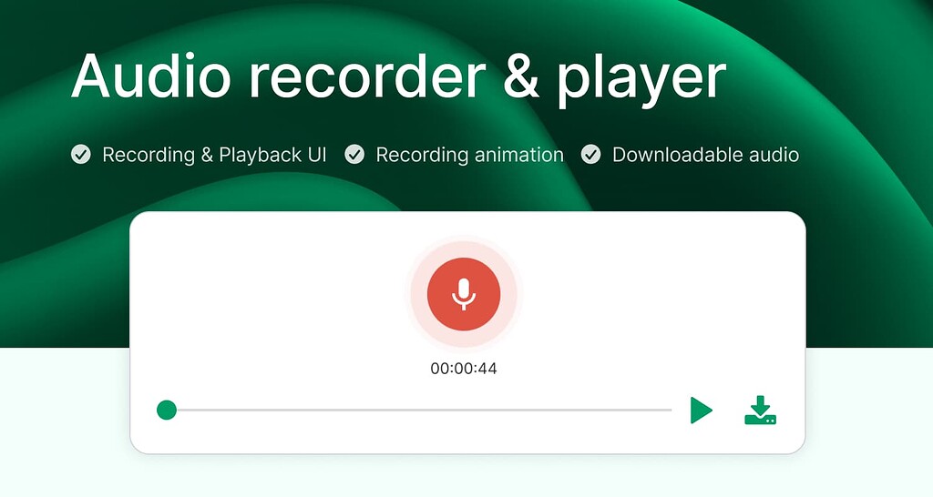 Audio Recorder and Player — Add an audio recorder and playback UI to ...