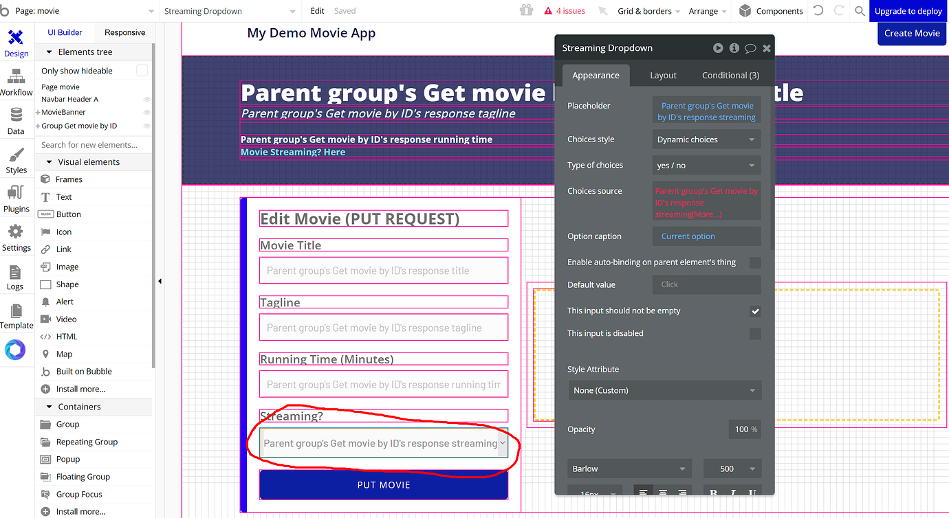 Displaying dynamic option with data pulled from an API - APIs - Bubble Forum