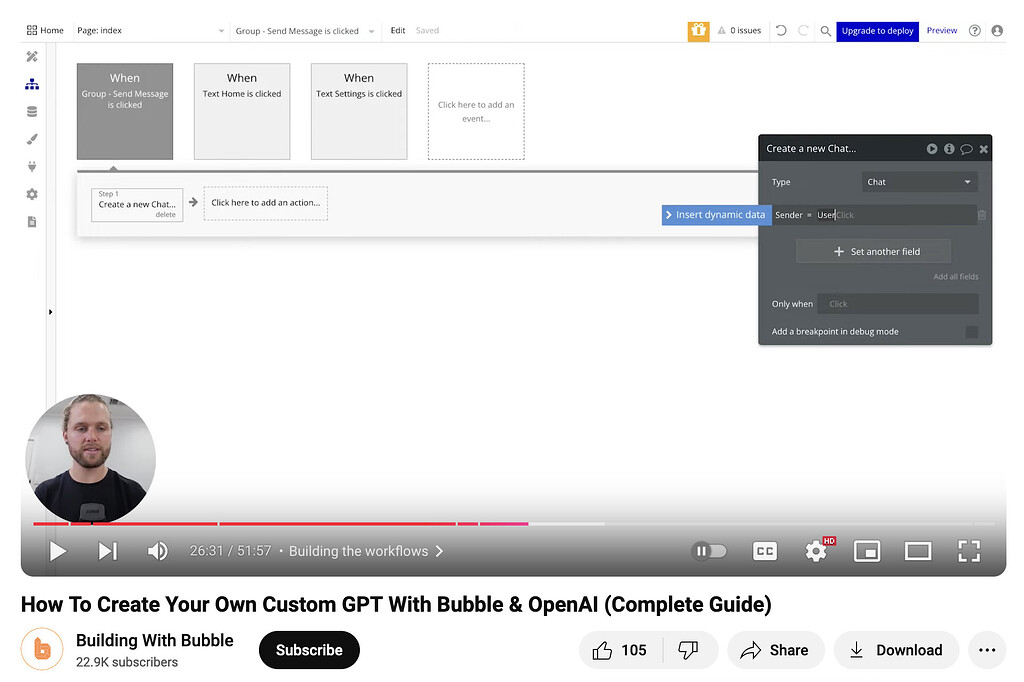 Typing in a field into workflow editor - Need help - Bubble Forum