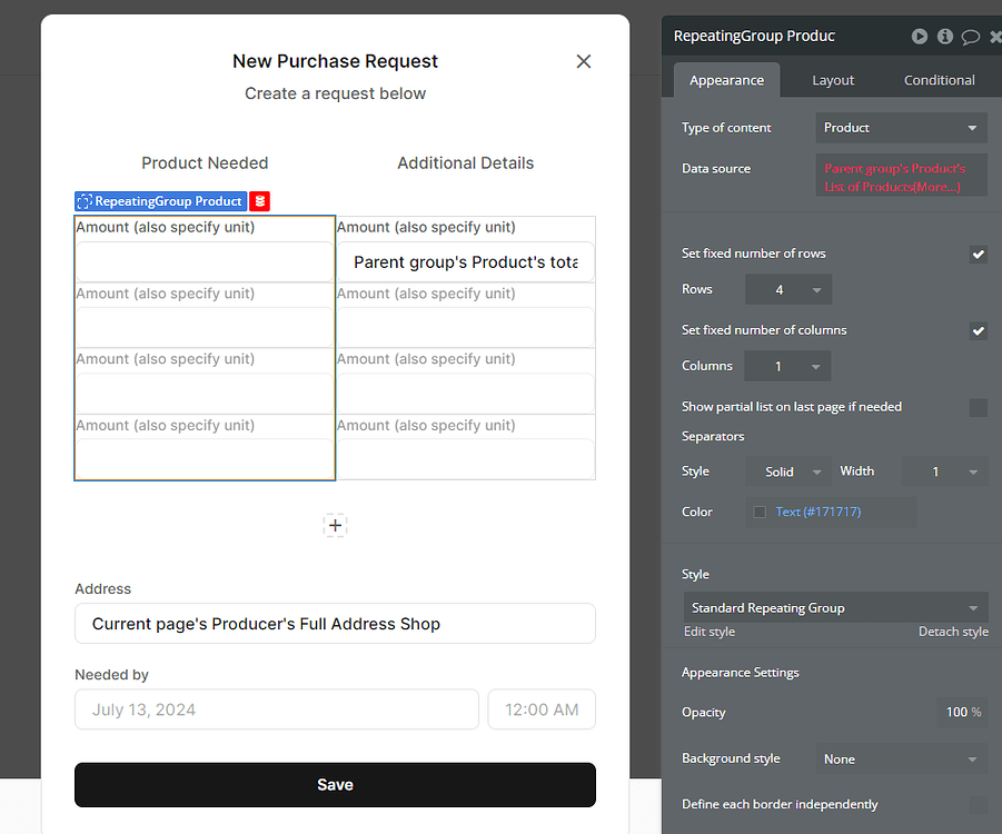 Repeating Group with an add button to add more inputs to Form - Need help - Bubble Forum