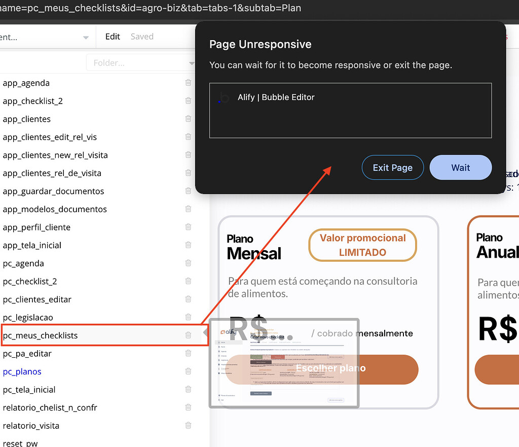 Editor page freezing - Bugs - Bubble Forum