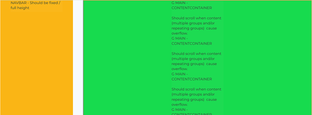 Fixed Full Height Navbar Alongside Scrollabel Content Container New Responsive Engine Bubble