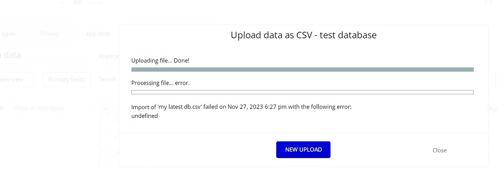 Upload my data to bubble error - Database - Bubble Forum Upload my data to bubble error - Database - Bubble Forum