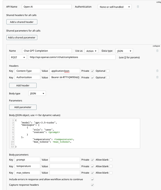 Api connector: Open AI : "message": "you must provide a model parameter", - APIs - Bubble Forum