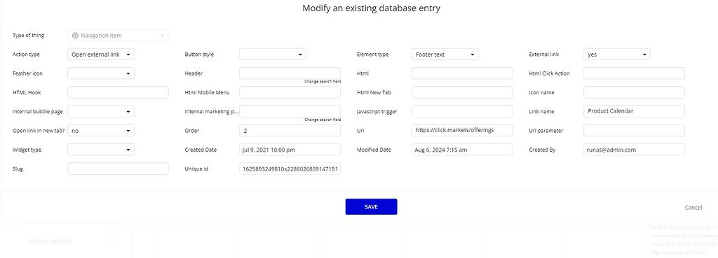 Modify an exiting database entry - Database - Bubble Forum