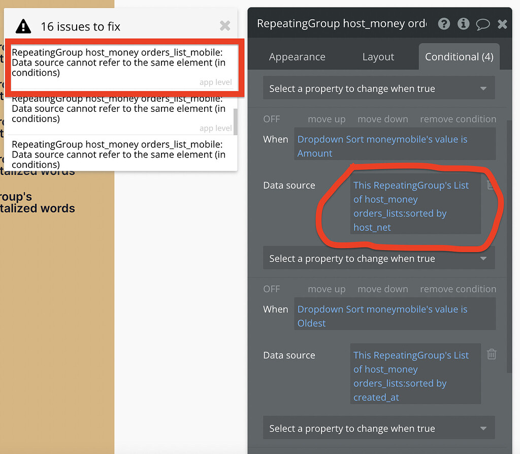 "Refer to same element" error, but it works. Help - Need help - Bubble Forum