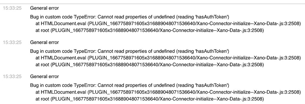 Getting error "Bug in custom code TypeError: Cannot read properties of undefined (reading ...