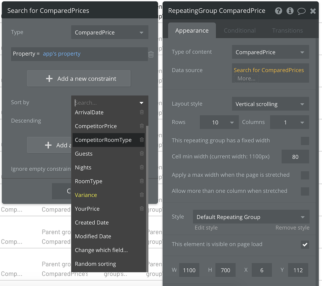 Field not shown in Sort by drop-down - Database - Bubble Forum