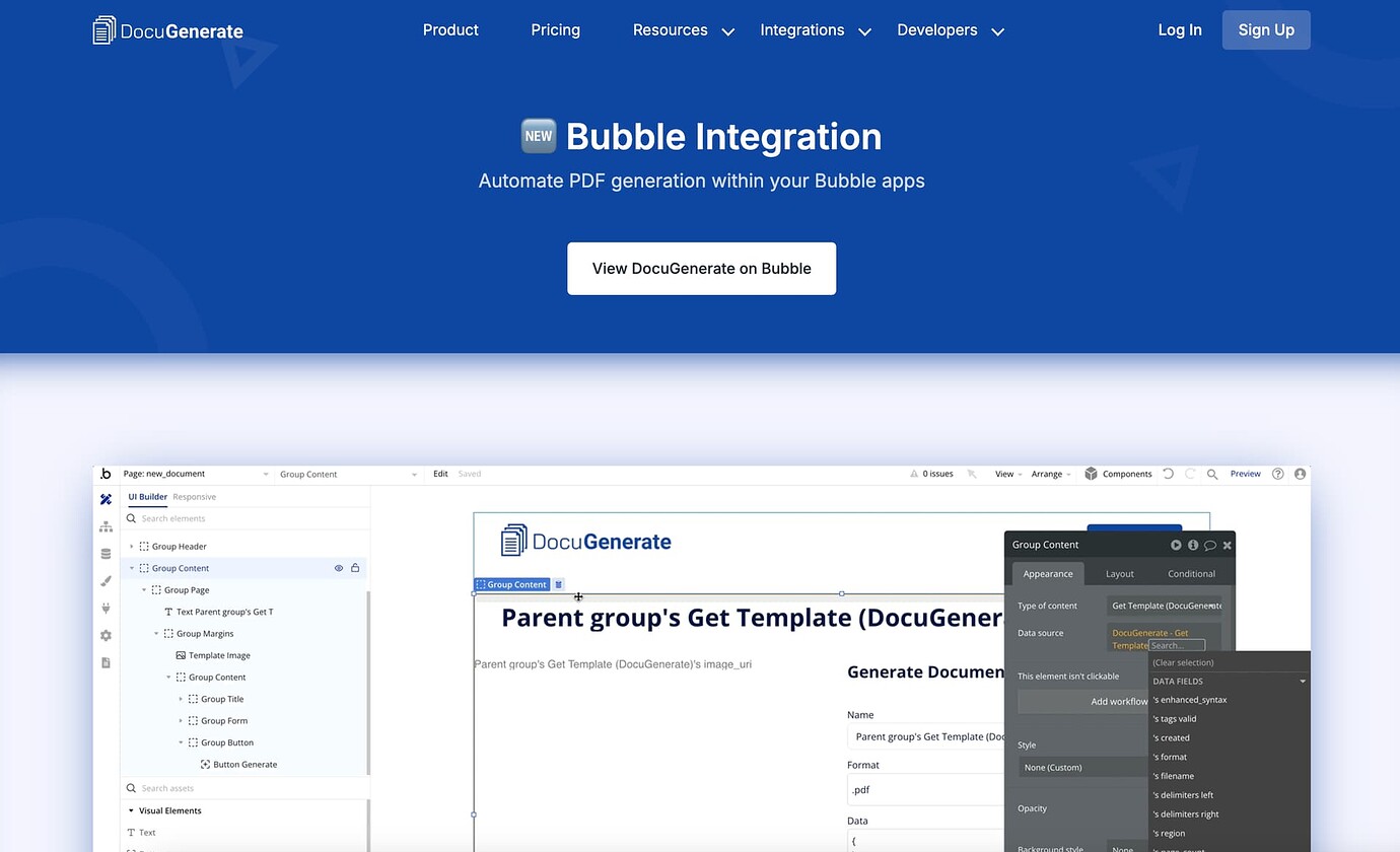 Generate PDF documents in Bubble with DocuGenerate - Plugins - Bubble Forum