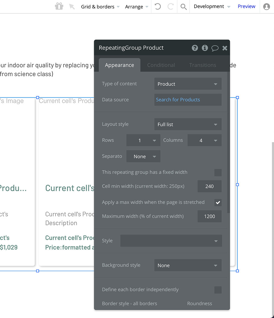 Repeating Group Display Issues - Database - Bubble Forum