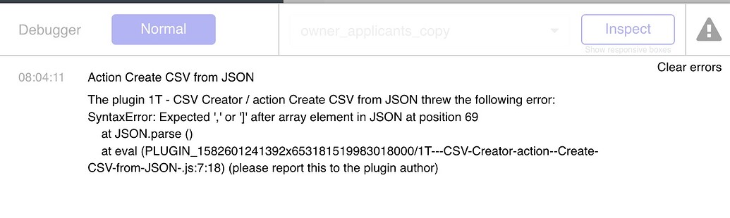 Error with "1T - CSV Creator" Plugin - Need help - Bubble Forum