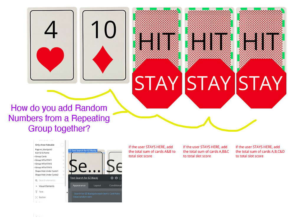 How do I get the sum of Random Numbers in a Repeating Group - Need help - Bubble Forum