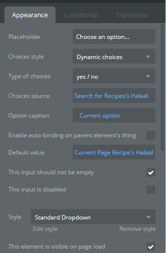 Dropdown default value missing - Database - Bubble Forum