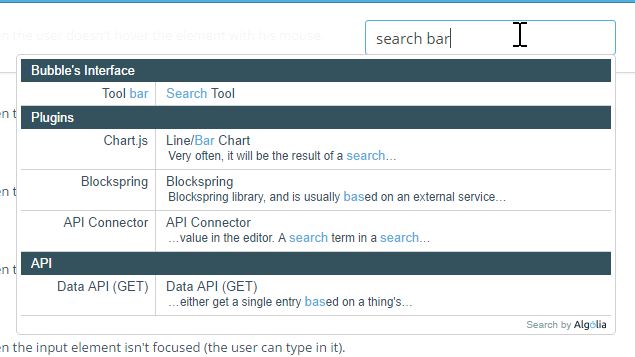 Bubble Reference Search - Algolia - Questions - Bubble Forum