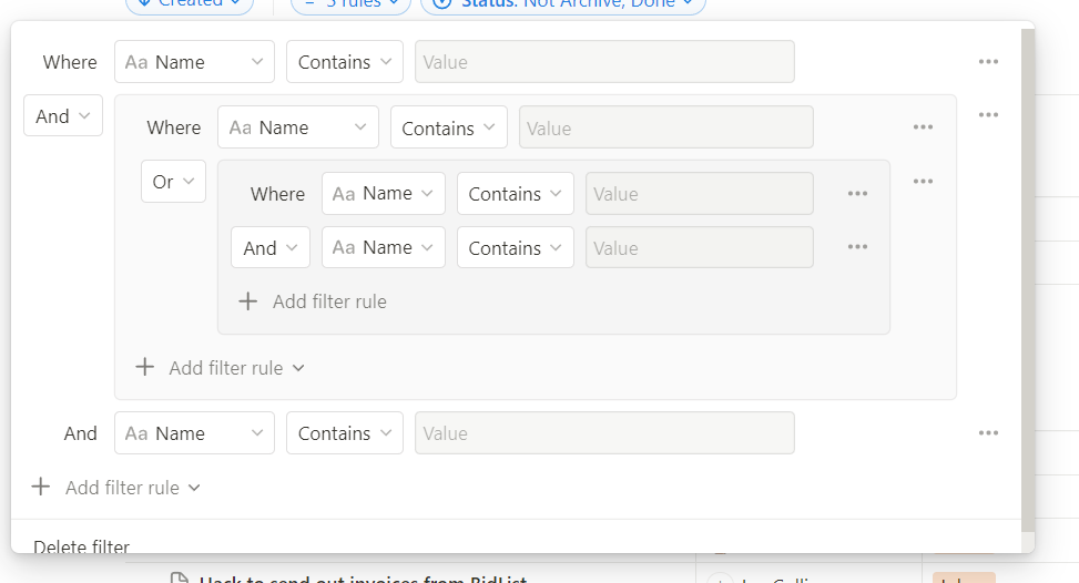 Possible to Evaluate Nested Conditionality Like Notion's Advanced Filters - Database - Bubble Forum