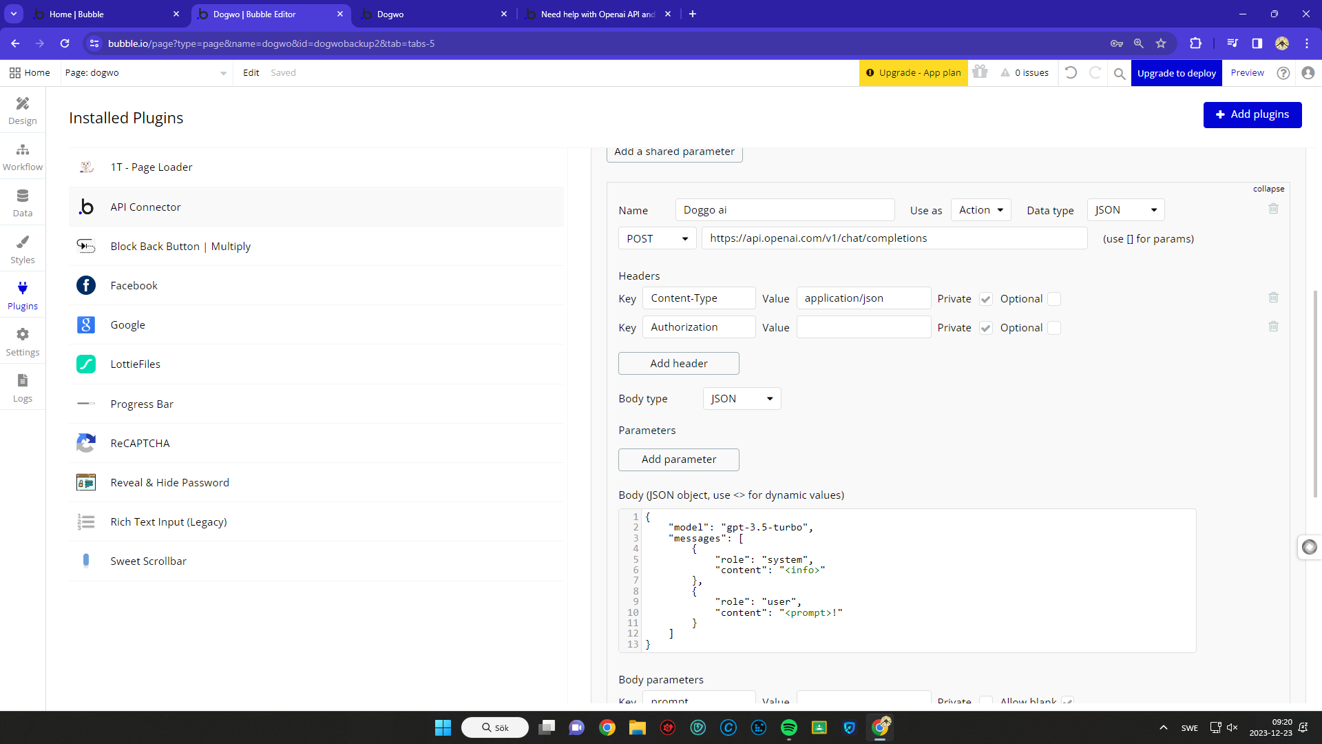 Need help with Openai API and workflow - APIs - Bubble Forum
