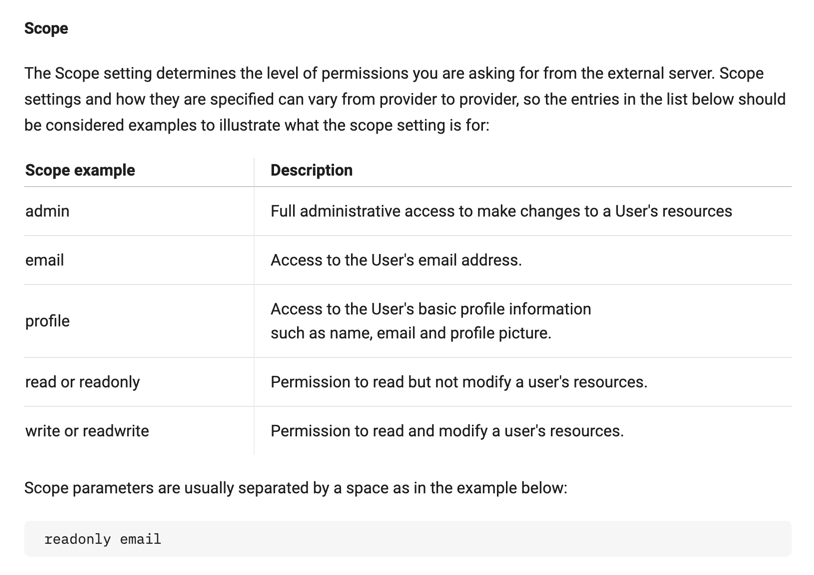 What scopes does Bubble present as an Identity provider? - APIs - Bubble Forum