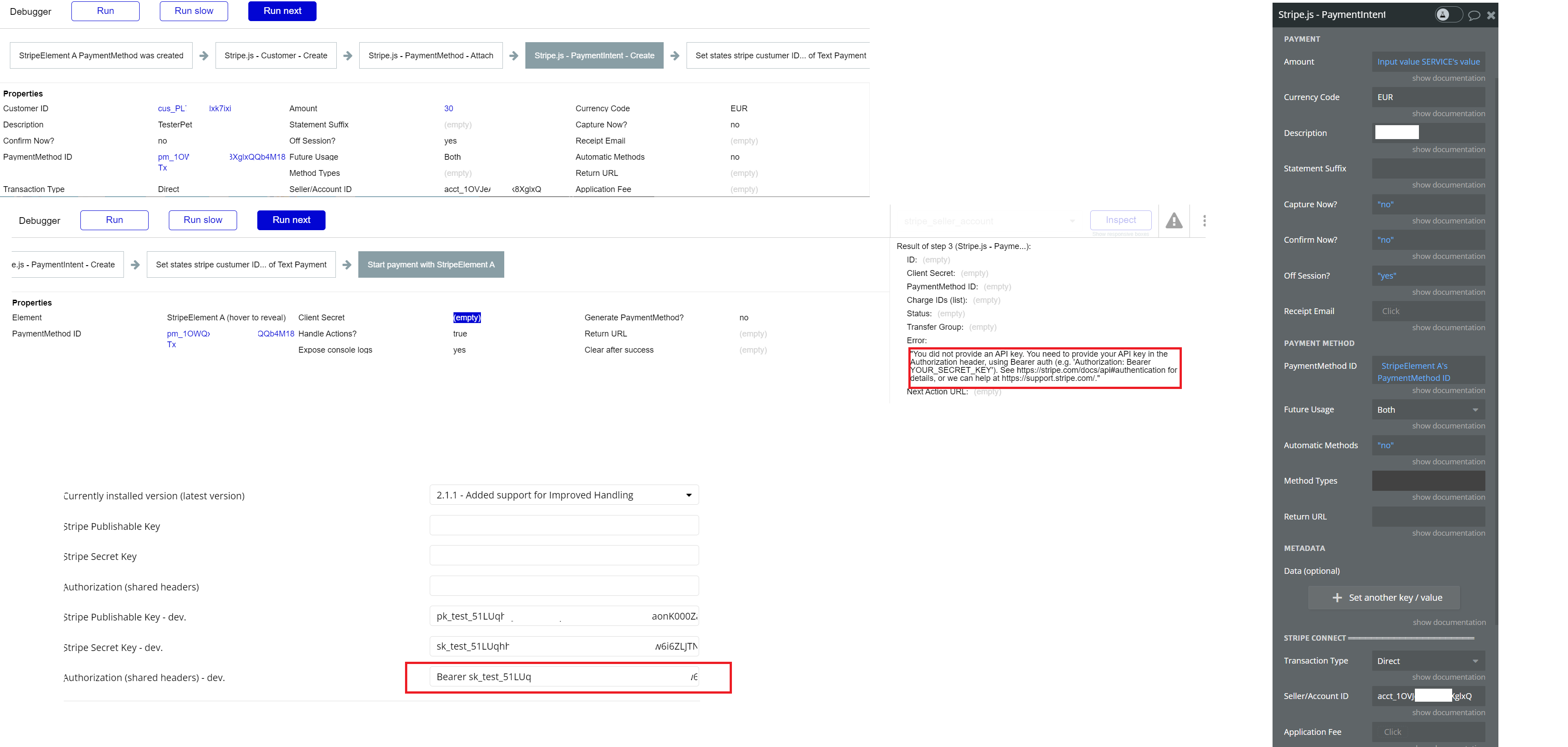 Issue with API Key on PaymentIntent when upgrade Stripe.js 2 (2.1.1) - Plugins - Bubble Forum