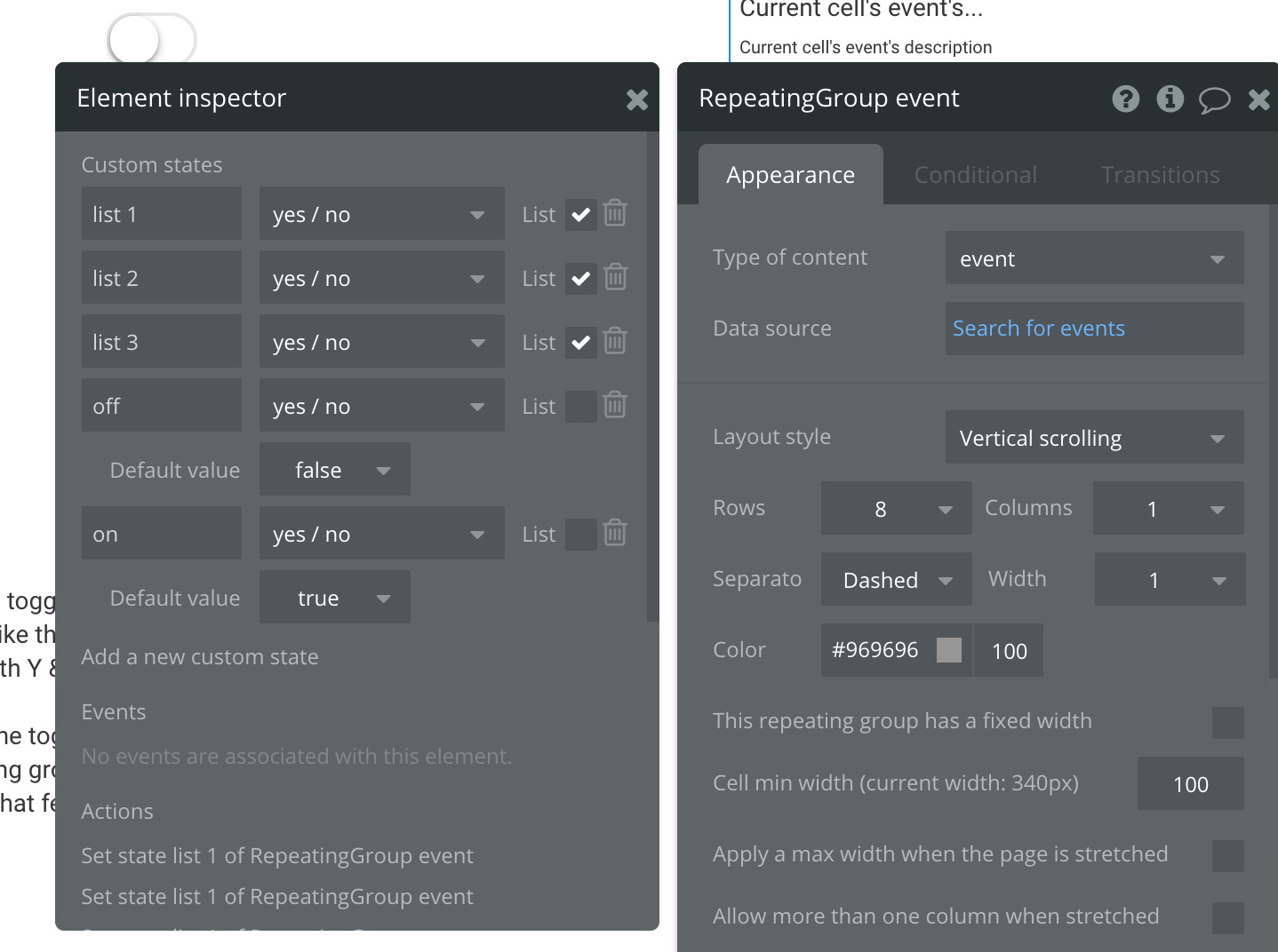 Toggle/Checkbox for Binary Data in Repeating Group - Need help - Bubble Forum