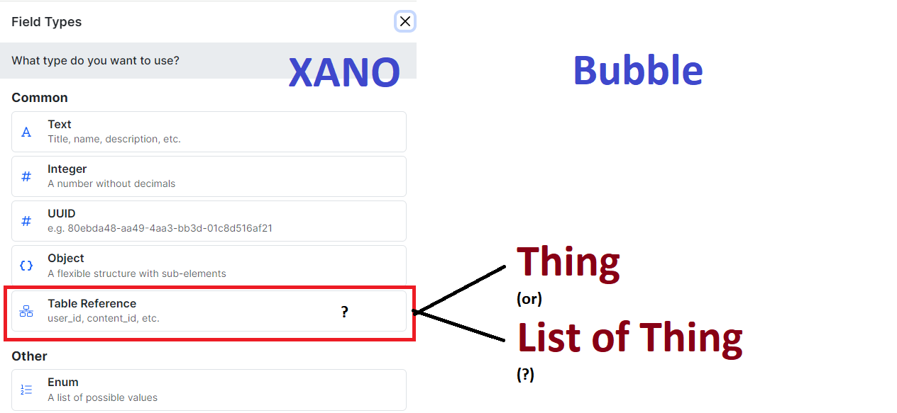 Xano "List of Things" - Database - Bubble Forum