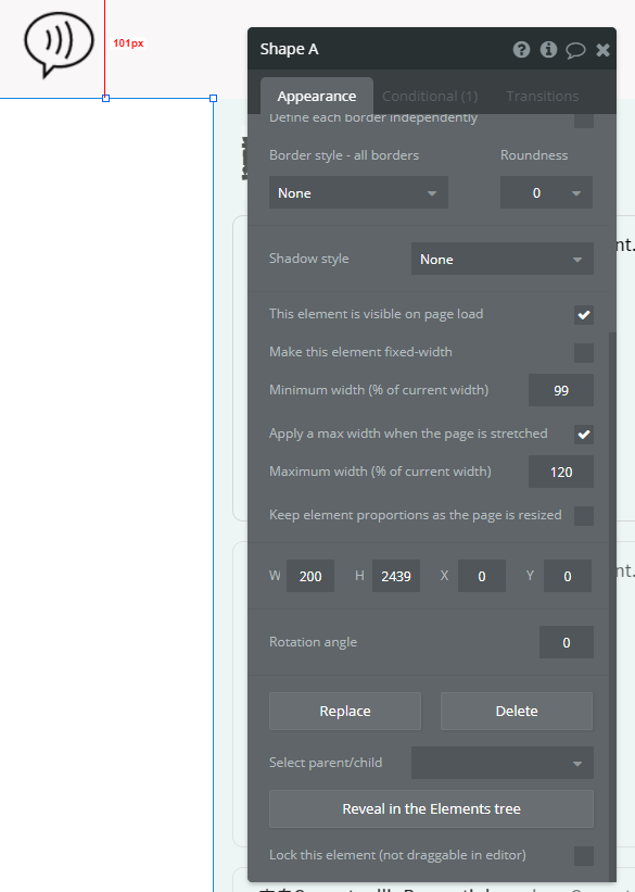 Hide shape and collapse height in responsive mode - Responsiveness - Bubble Forum