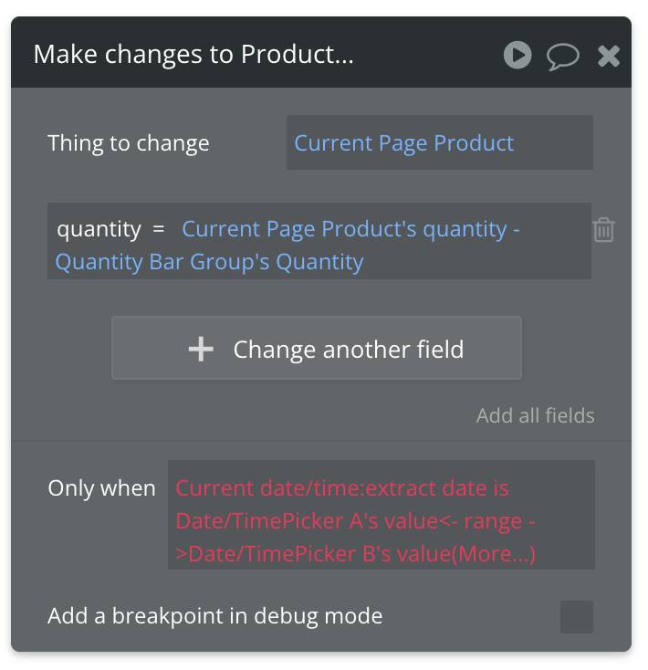 Make changes to quantity only when - Database - Bubble Forum