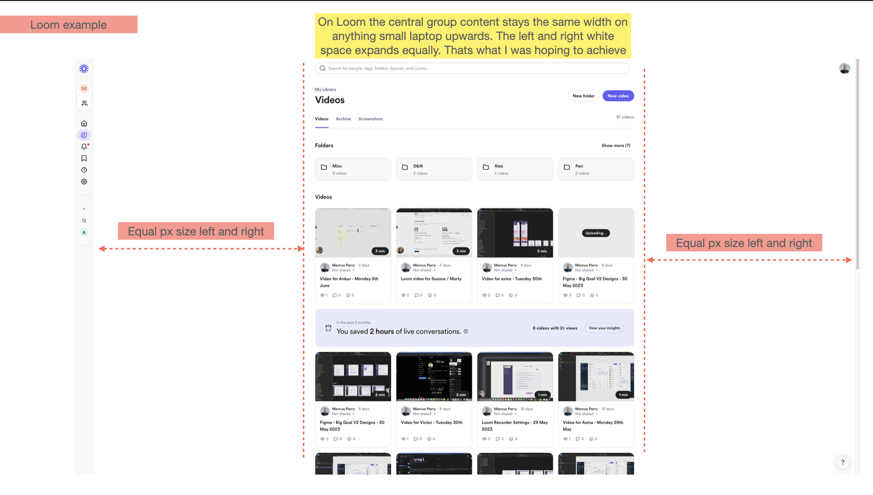 How to group content (of fixed width) centralised in the middle of the page, irrespective of the ...