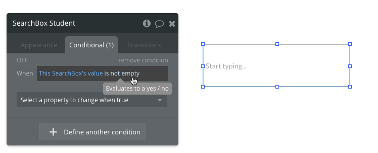 Show Input When Searchboxs Value Is Valid Database Bubble Forum