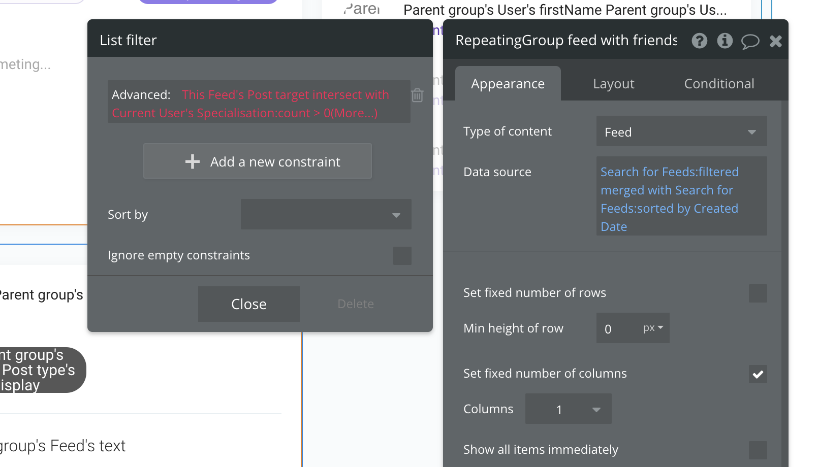 Database Advanced Filtering Of Repeating Groups Need Help Bubble Forum