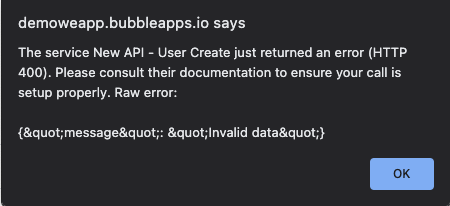 Disable default alert message in API Response - APIs - Bubble Forum