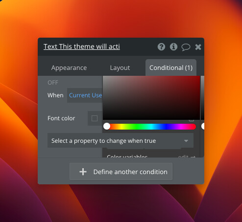 New Responsive Color Picker keeps getting stuck in conditional tab ...